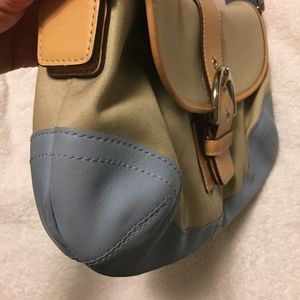 Coach | Bags | Blue And Tan Coach Hamptons 816 Handbag | Poshmark